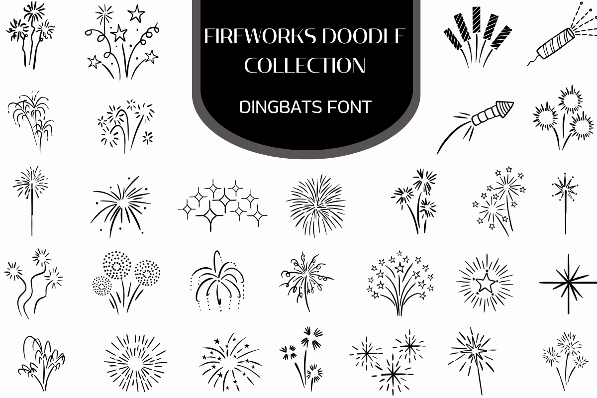 Firework Doodle Collection Font by Heartcraft Atelier · Creative Fabrica