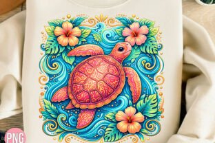 Floral Sea Turtle Summer Mandala PNG Graphic by MOON Studio · Creative ...