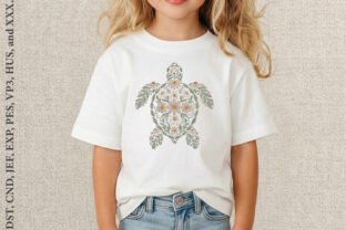 Floral Turtle Embroidery Design · Creative Fabrica