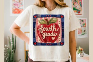 Fourth Grade Patchwork Apple PNG Graphic by Vintage Expert · Creative ...