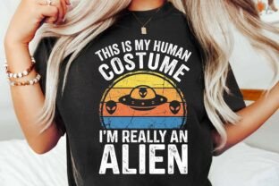 Funny Alien Human Costume Retro Ufo Graphic by gregoraciiart · Creative ...