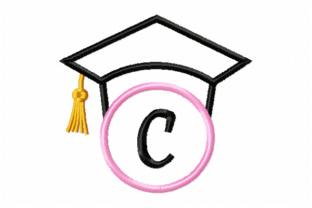 Graduation Cap Letter C · Creative Fabrica