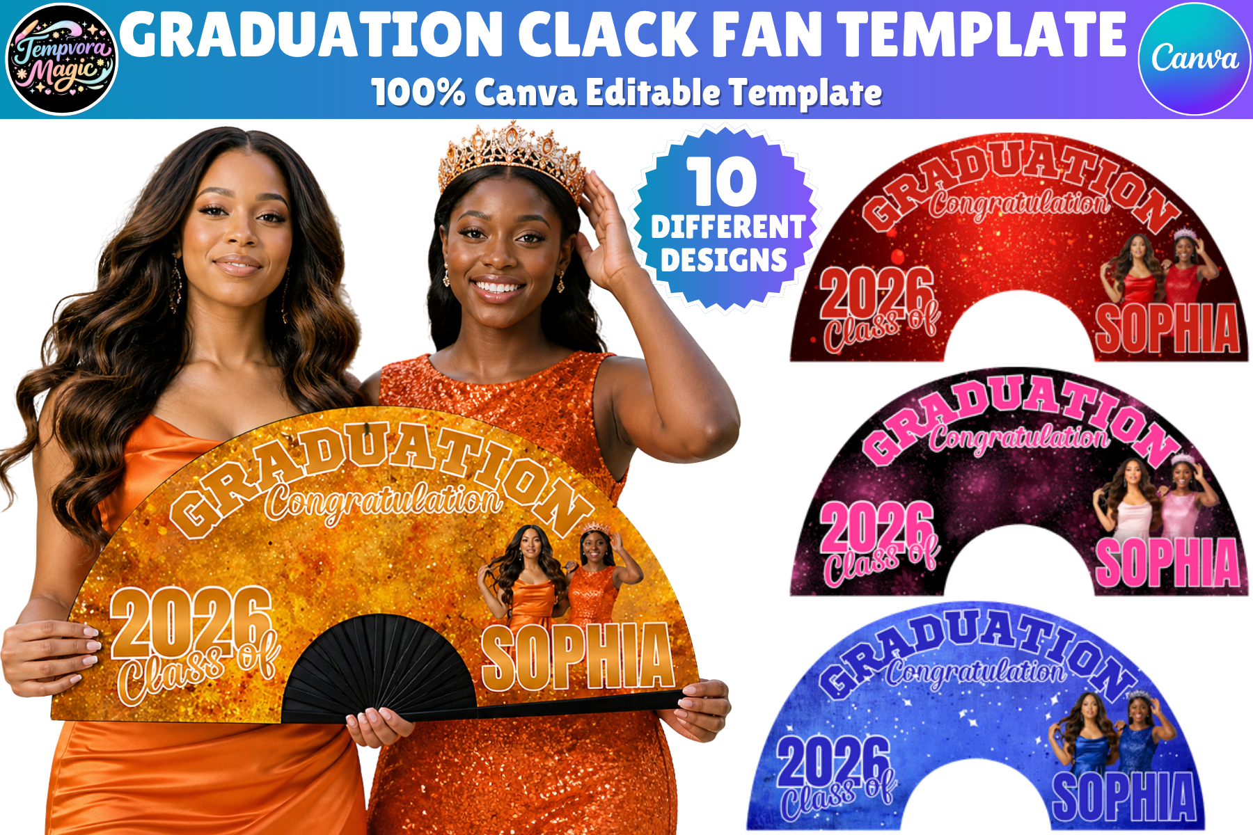 Graduation Clack Fan Canva Editable Graphic by Tempvora Magic ...