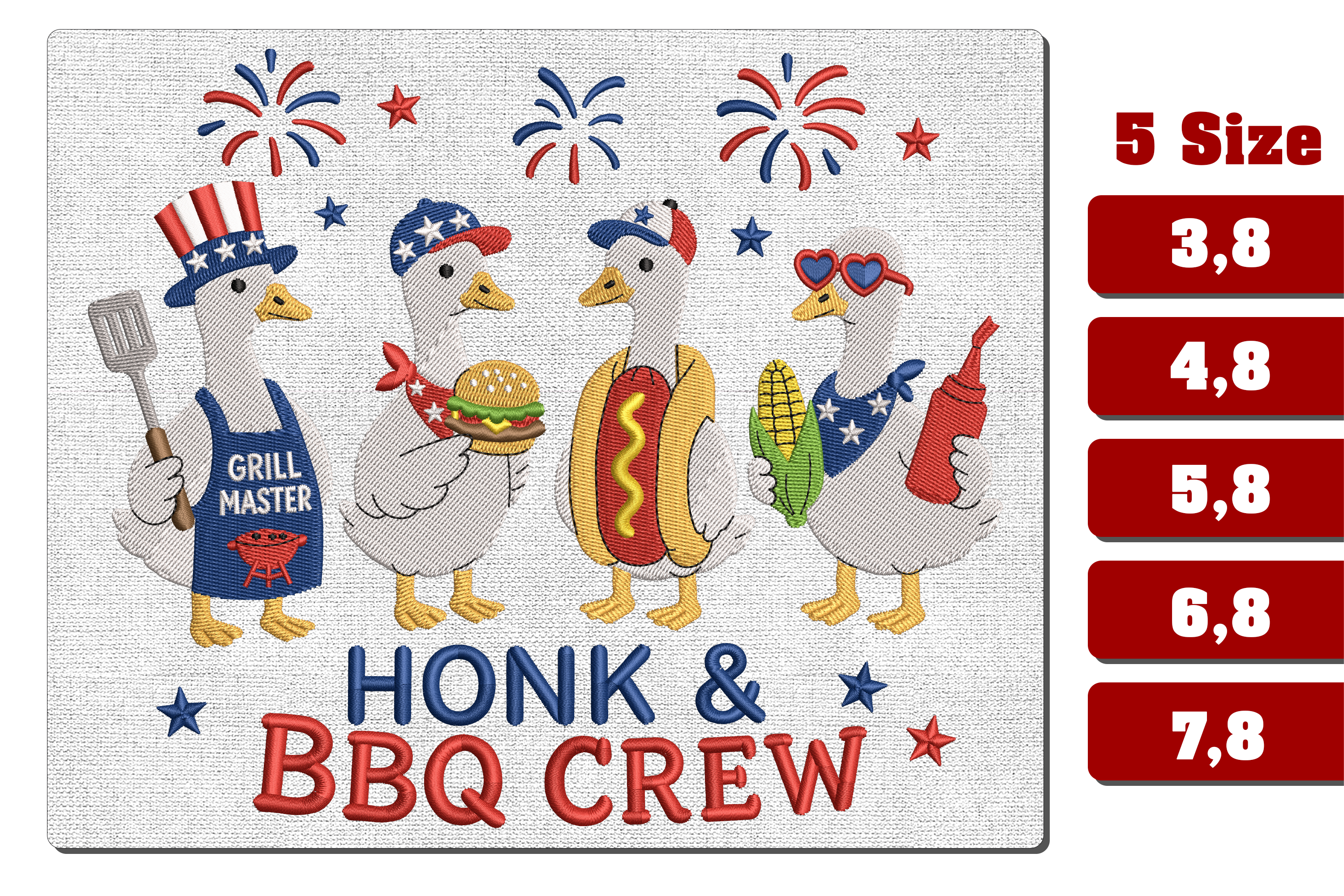 Honk and BBQ Crew Embroidery Machine · Creative Fabrica