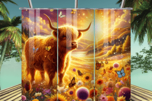 Hour Highland Cow Wildflower Tumbler PNG Graphic by Luna Prints ...
