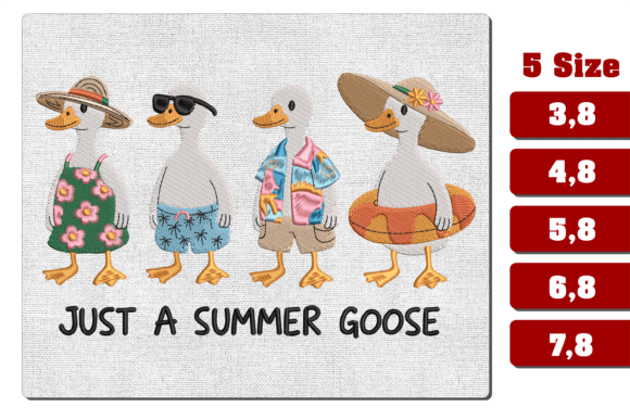 Just a Summer Goose Embroidery Machine · Creative Fabrica