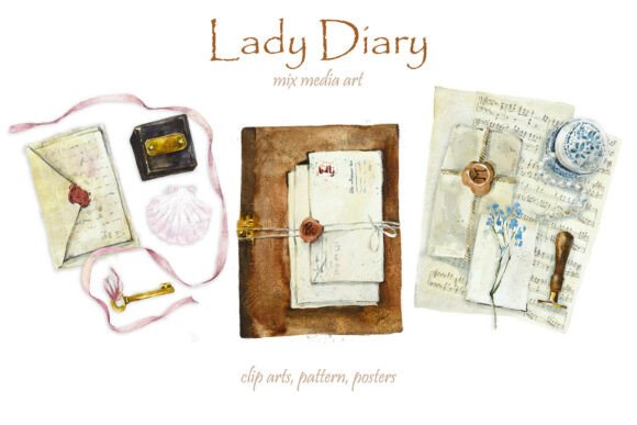 Lady Diary Graphic by Мария Кутузова · Creative Fabrica