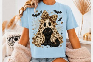 Leopard Print Ghost Cat Halloween PNG Graphic by Vintage Expert ...