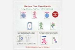 Mahjong Tiles Clipart Bundle | 41 PNG Graphic by Tanya Kart · Creative ...