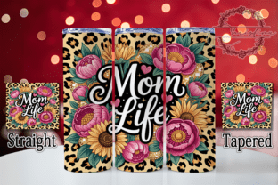 Mom Life Peony Sunflower 20oz Tumbler Graphic by christina.clipart ...