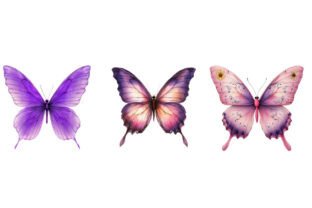 Pastel Purple Butterflies Bundle Graphic by PS Digital Art · Creative ...