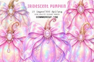 Pink Iridescent Pumpkins Clipart Graphic by Print Magic · Creative Fabrica