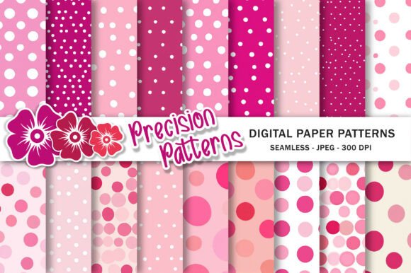 Pink Polka Dots Digtal Paper Graphic by Precision Patterns · Creative ...