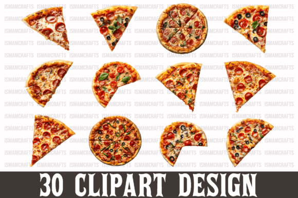 Pizza Isolated Clipart Bundle PNG Graphic by IsmamCrafts · Creative Fabrica