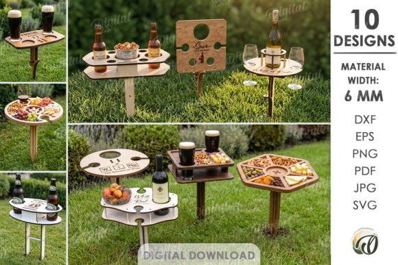 3D Portable Outdoor Table Laser Cut · Creative Fabrica