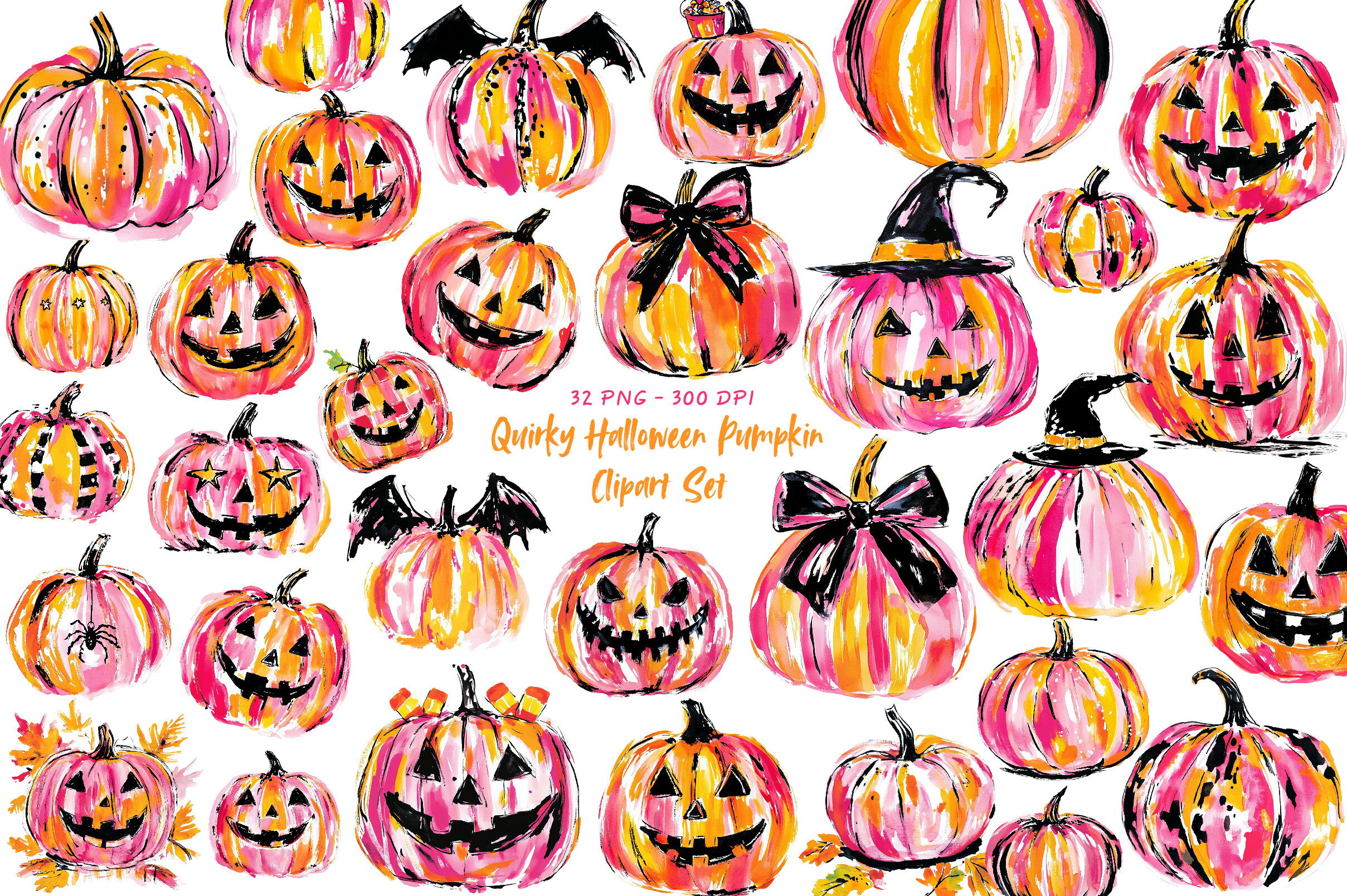 Quirky Halloween Pumpkin Clipart PNG Graphic by Artistic.Visions ...