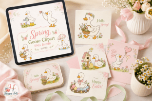 Spring Goose Clipart PNG Bundle Graphic by Hassas Arts · Creative Fabrica
