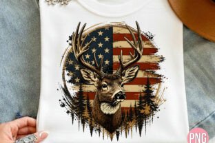 USA Flag Deer Hunting Art PNG Shirt Graphic by Daisy Prints · Creative ...