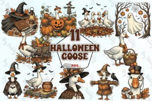 Vintage Halloween Goose Clipart PNG Graphic by Big Daddy · Creative Fabrica