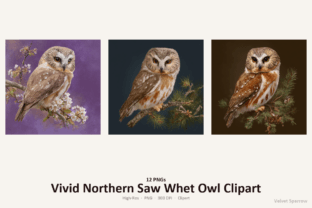 Vivid Northern Saw Whet Owl Clipart Graphic by Velvet.Sparrow ...