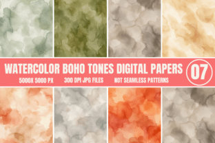 Watercolor Boho Neutral Digital Papers Graphic by Craftcity · Creative ...