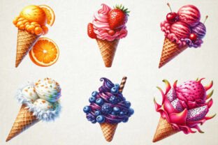 Watercolor Fruit Ice Cream PNG Clipart Graphic by NexaArt · Creative ...