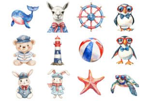 Watercolor Sea Animals Clipart Graphic by Design Market · Creative Fabrica