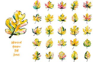 Whimsical Autumn Fall Leaves Clipart Graphic by Artistic.Visions ...