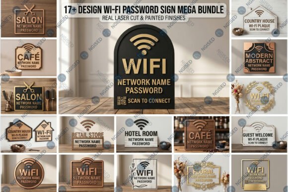 Wi-Fi Password Signs Mega Bundle SVG · Creative Fabrica