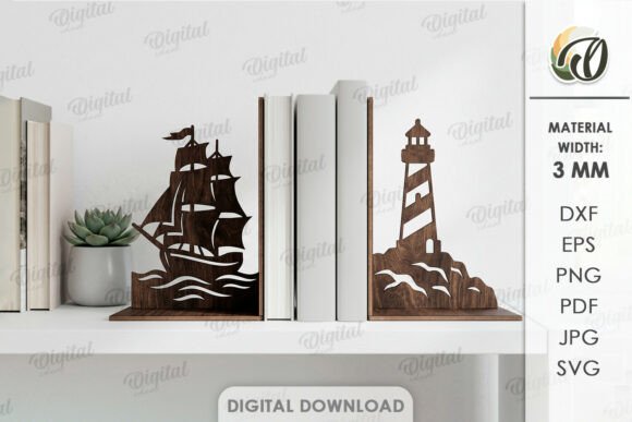 Wooden Bookend Laser Cut · Creative Fabrica