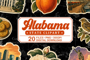 Alabama Vintage Travel Clipart Graphic by digitalplannerland · Creative ...