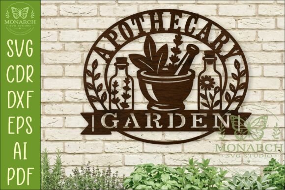 Apothecary Garden Sign SVG | Botanical · Creative Fabrica