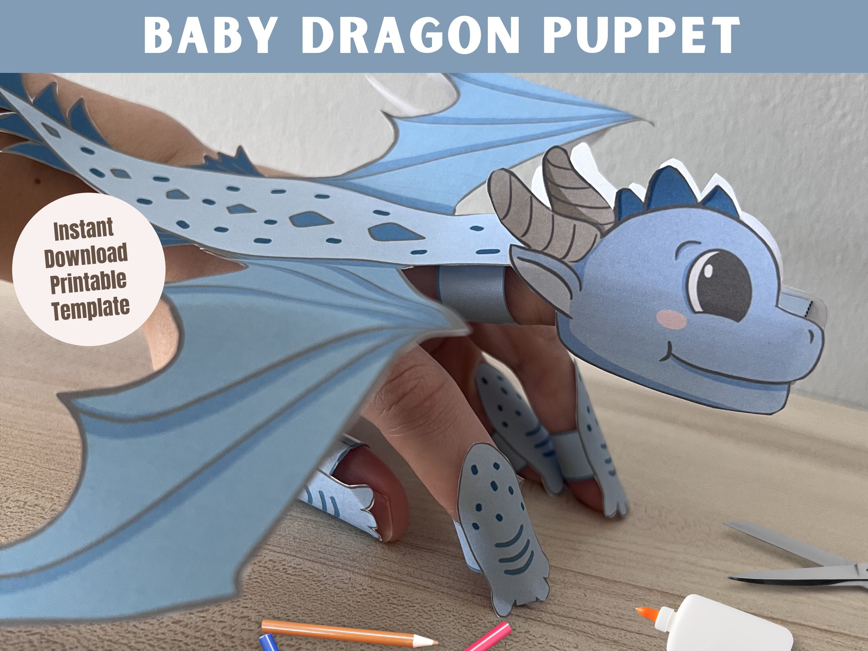 Baby Dagon Finger Puppet Template · Creative Fabrica