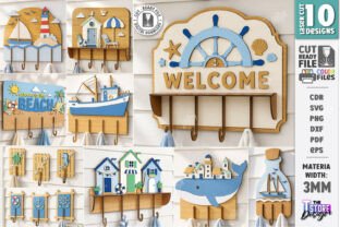 Coastal Wall Hooks Rack Laser Cut Bundle · Creative Fabrica