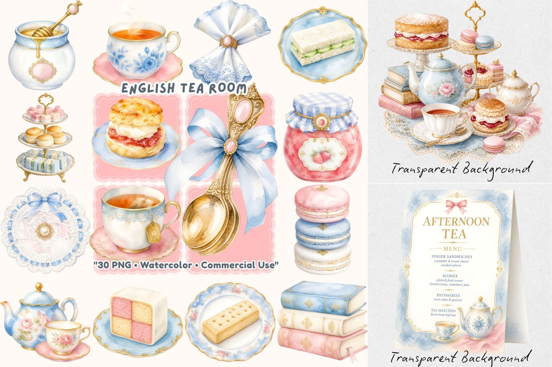 Coquette English Tea Room Clipart Graphic by JidapaDesign · Creative ...