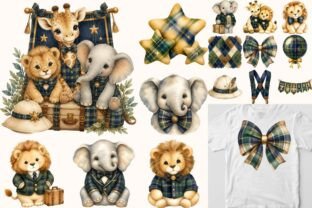 Coquette Posh Plaid Safari Boy Clipart Graphic by JidapaDesign ...