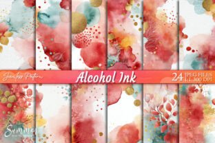 Coral Floral Alcohol Ink Seamless Paper Graphic by Summer Digital ...