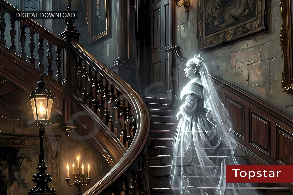 Creepy Halloween Ghost Queen Victoria Graphic by Topstar · Creative Fabrica