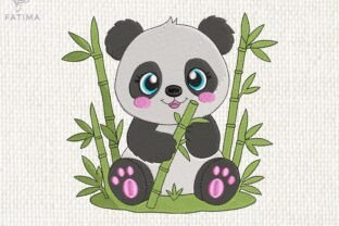 Cute Baby Panda Embroidery Design · Creative Fabrica
