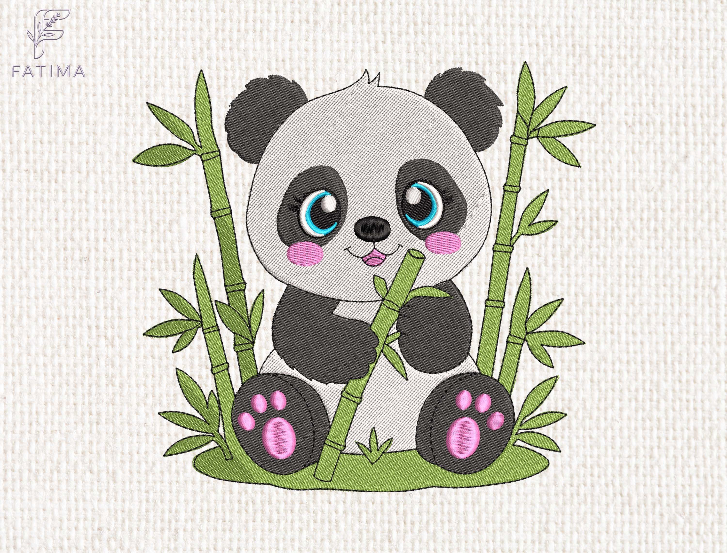 Cute Baby Panda Embroidery Design · Creative Fabrica
