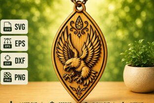 Eagle Necklace Pendant SVG Laser Cut · Creative Fabrica