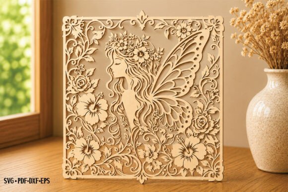 Enchanted Floral Fairy Laser Cut · Creative Fabrica