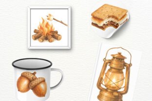 Fall S’mores Watercolor Clipart Autumn Graphic by CozyNest Studio ...