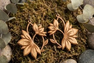Floral Wooden Earring SVG | Botanical · Creative Fabrica