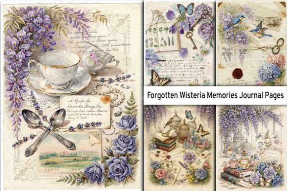 Forgotten Wisteria Memories Junk Journal Graphic by Designs_Studio4 ...