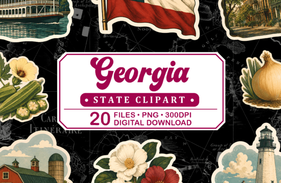 North Carolina Vintage Travel Clipart Graphic by digitalplannerland ...