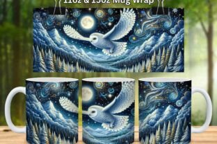 Moonlit Owl 11oz & 15oz Mug Wrap Png Graphic by Lily Prints · Creative ...