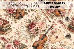 Musical Instruments Floral Junk Journal Graphic by SvgCuttingShop ...