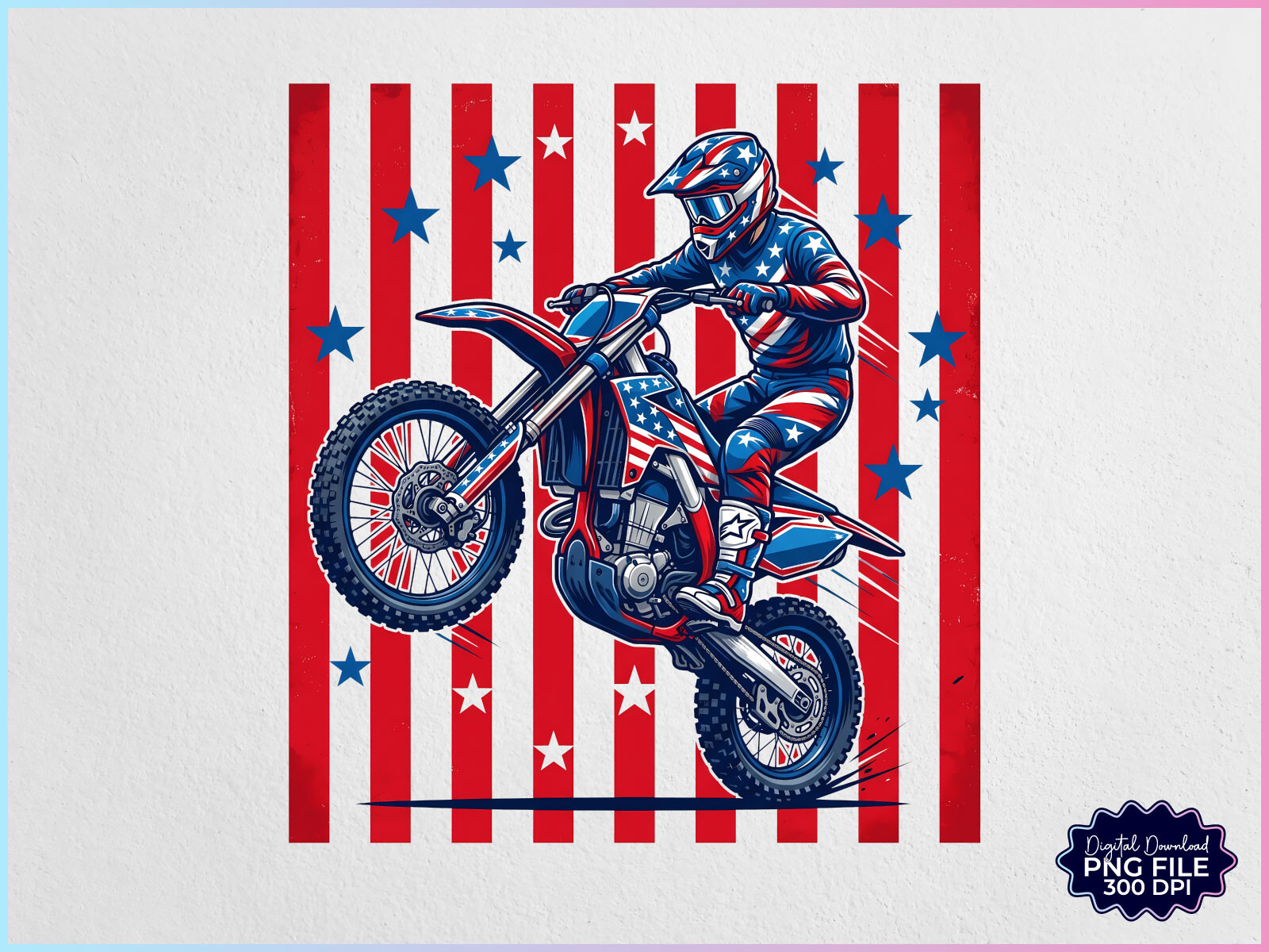 Patriotic Dirt Bike PNG Graphic by Creative Community · Creative Fabrica