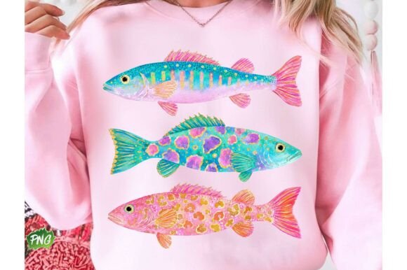 Preppy Fish PNG, Colorful Fish Clipart Graphic by OrinDesign · Creative ...